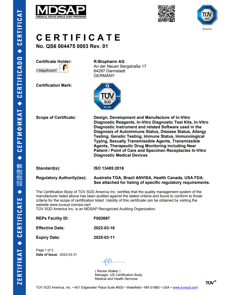 Certified Quality - R-Biopharm AG